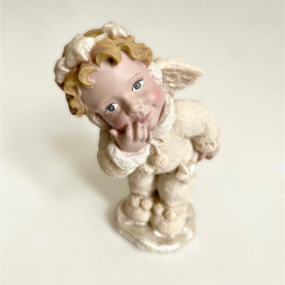 Snow Angel | Other | Vintage Snow Angel Hand Painted Statue Christmas ...